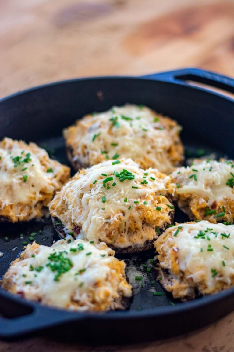 Smoked Salmon Stuffed Portobello Mushrooms - Kitchen Laughter