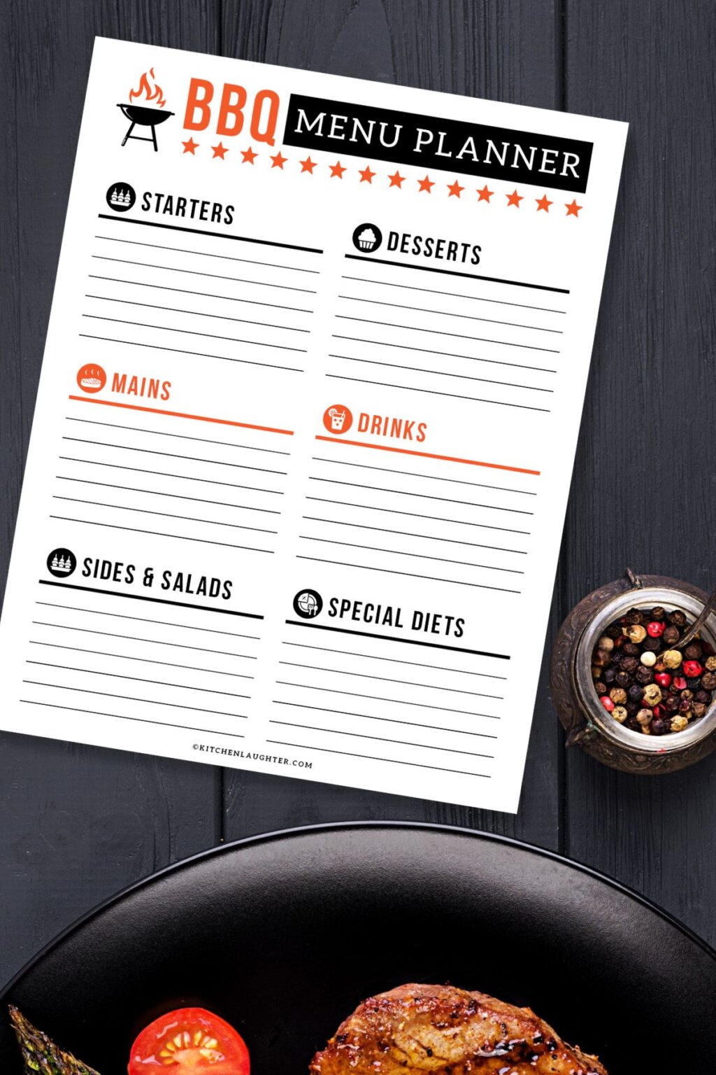 Free Printable BBQ Planner - Kitchen Laughter