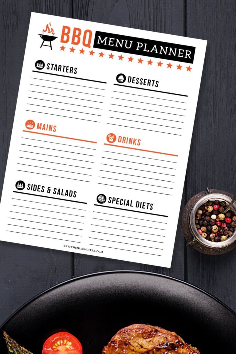 Free Printable BBQ Planner - Kitchen Laughter